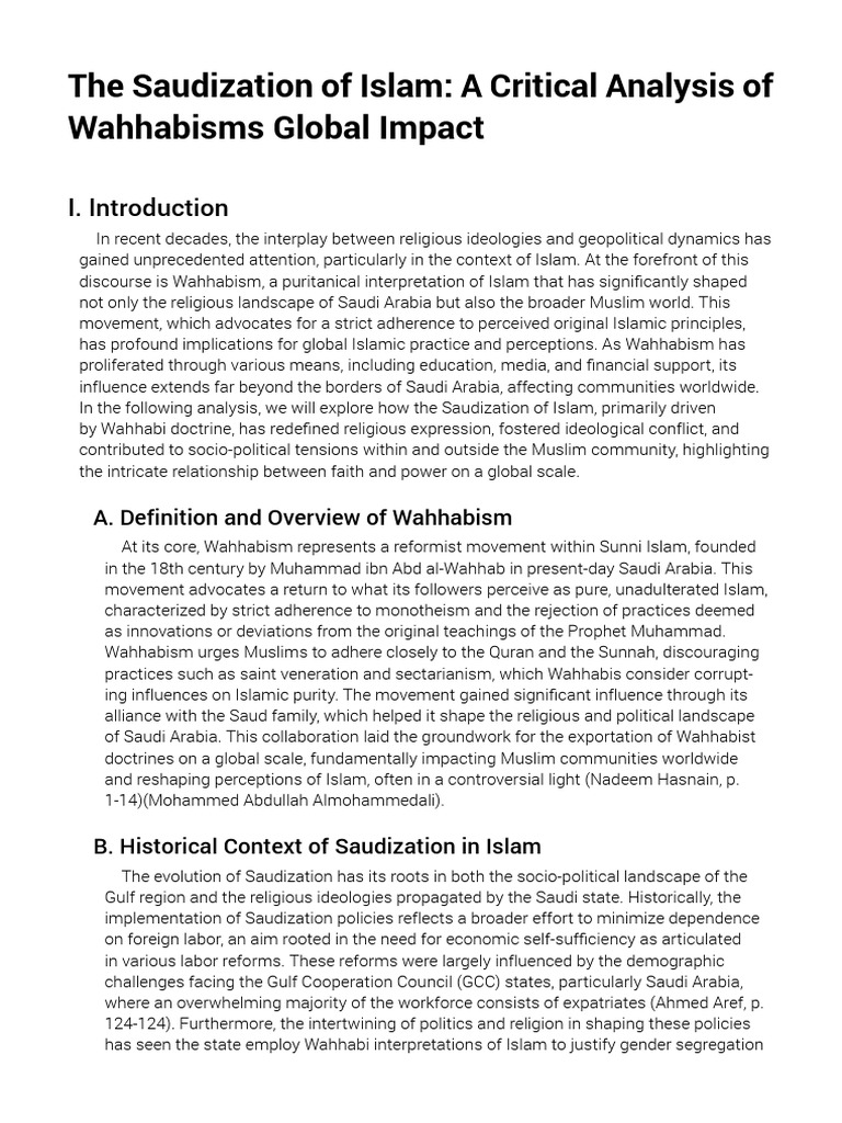 Wahhabism's Global Influence on Islam | PDF | Wahhabism | Religious Faiths