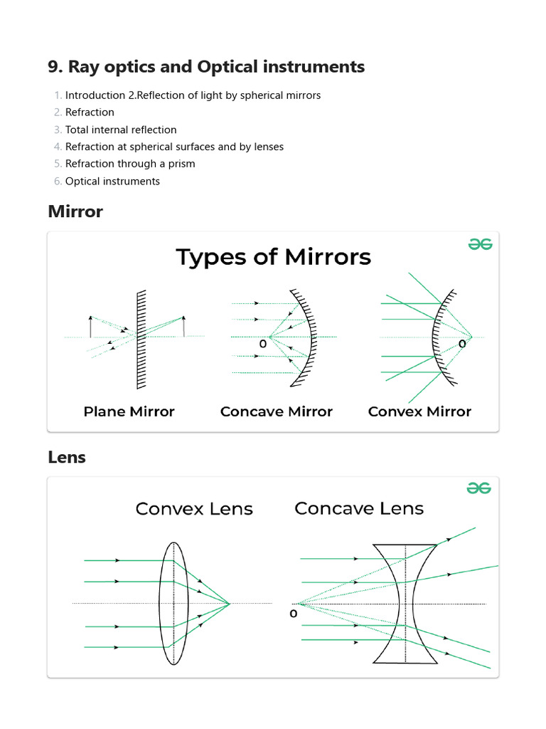9. Ray Optics and Optical Instruments | PDF
