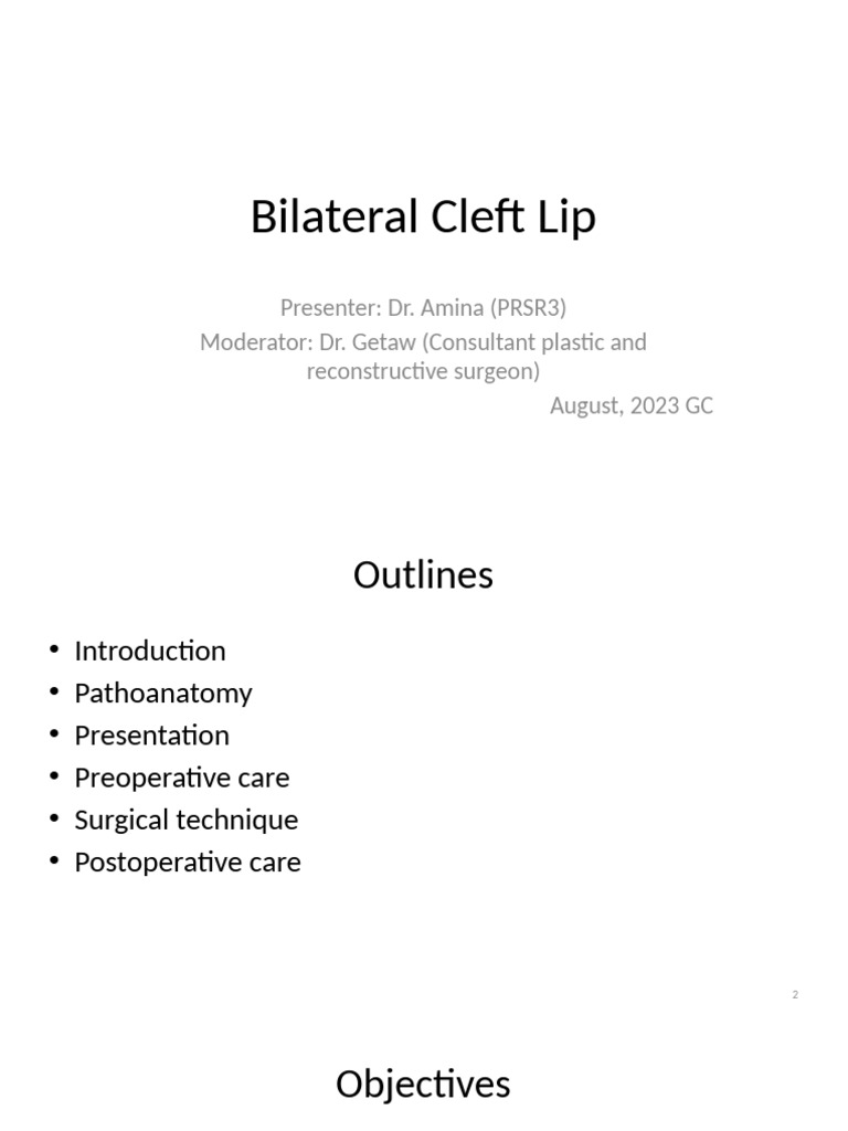 Bilateral Cleft Lip | PDF | Lip | Surgery