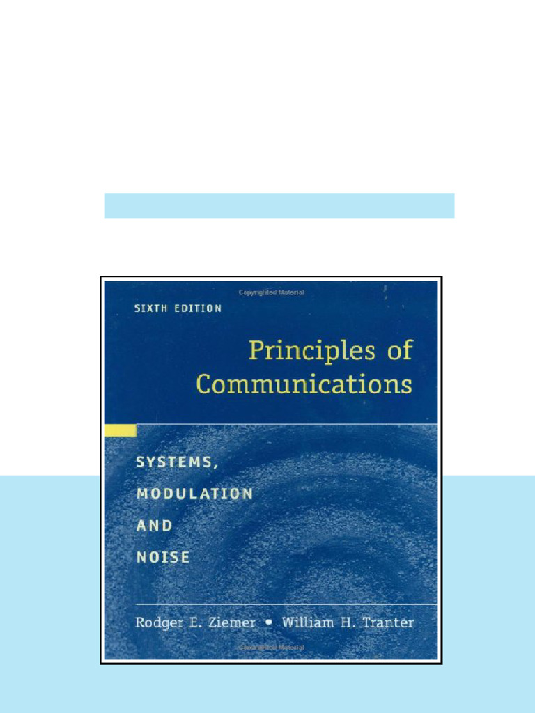 Principles Of Communications 6th Rodger E Ziemer William H Tranter full ...
