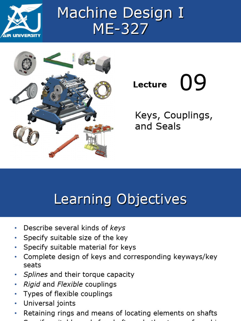 Keys, Couplings, and Seals in Machine Design | PDF | Torque ...