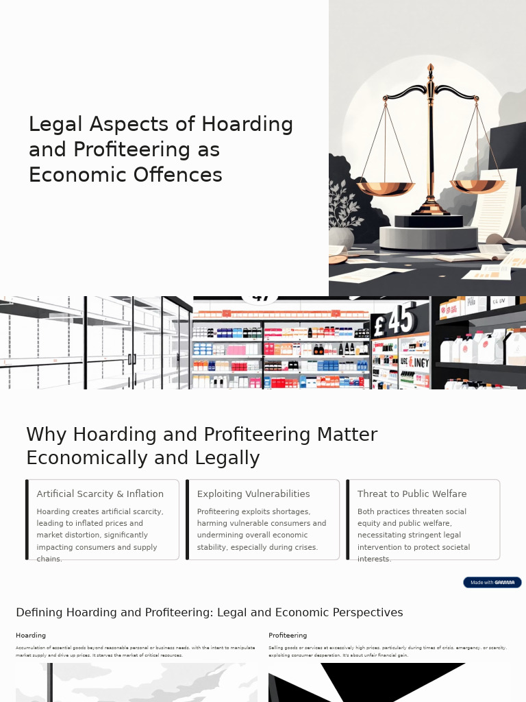 Legal Insights on Hoarding & Profiteering | PDF | Economies | Justice