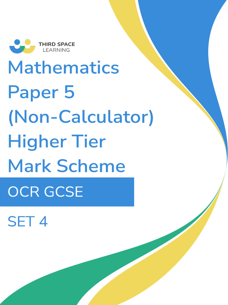 OCR GCSE Higher Tier Maths Mark Scheme | PDF | Volume | Elementary Geometry