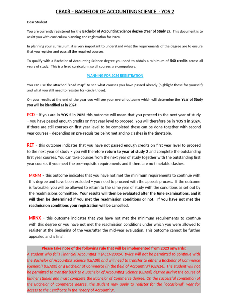 2024 Curriculum Guide for Accounting Students | PDF | Economics ...