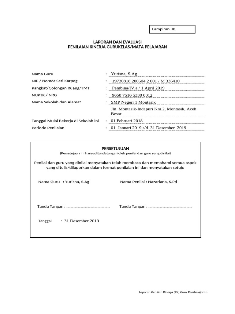 Laporan Dan Evaluasi Pkg | PDF