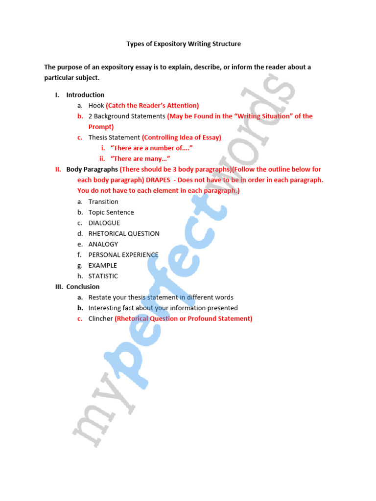 Types of Expository Writing Structure Sample PDF | PDF