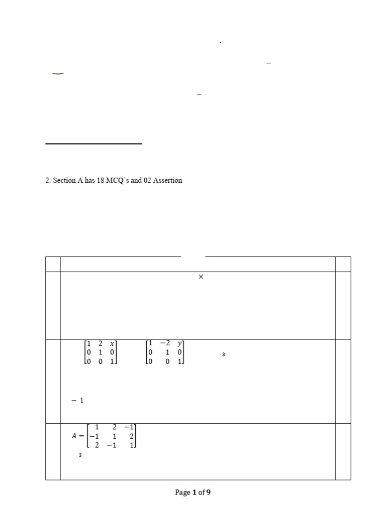 Maths Pre Board Set 1 | PDF | Function (Mathematics) | Algebra