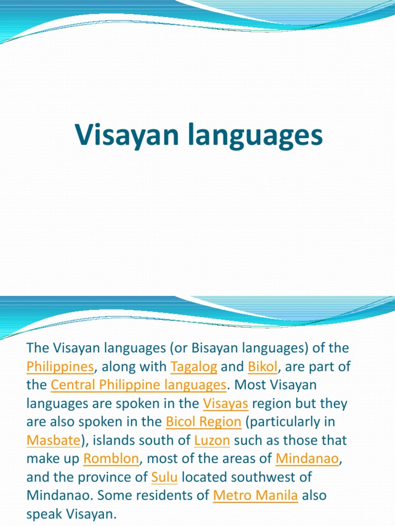 Visayan Languages | Languages Of Asia | Languages Of Southeast Asia
