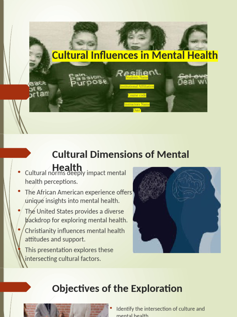 Cultural Influences on Mental Health | PDF | Mental Health ...