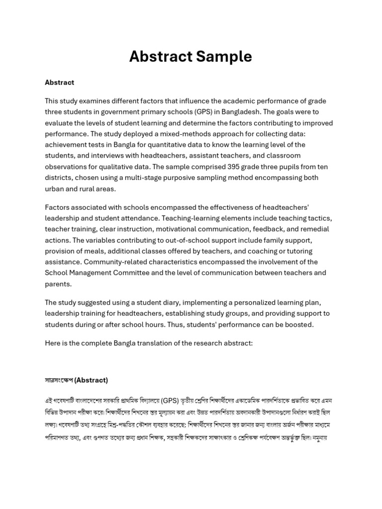 Abstract Sample | PDF