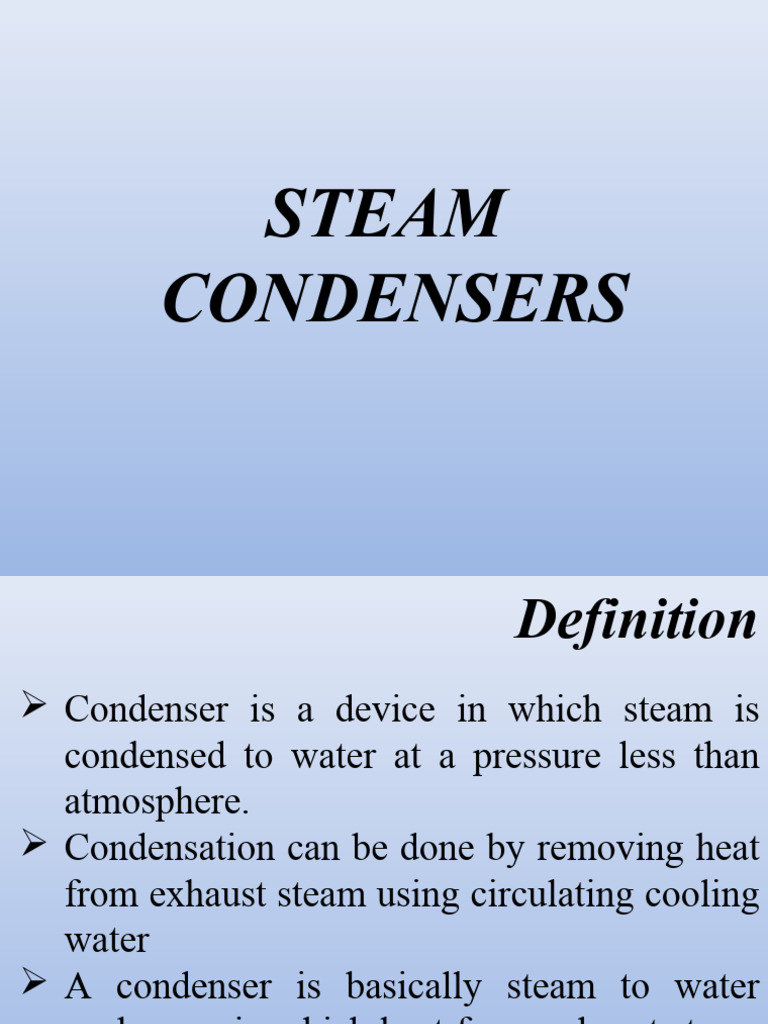 Steam Condensers 1717423655 | PDF | Water | Boiler