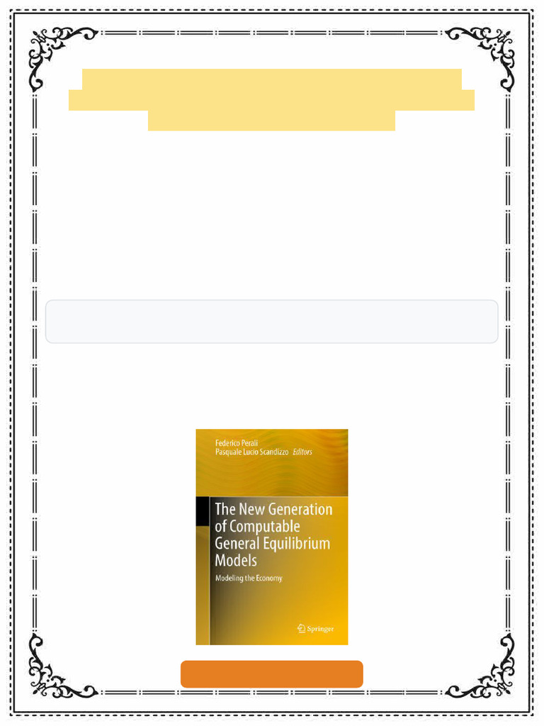 The New Generation of Computable General Equilibrium Models Federico ...