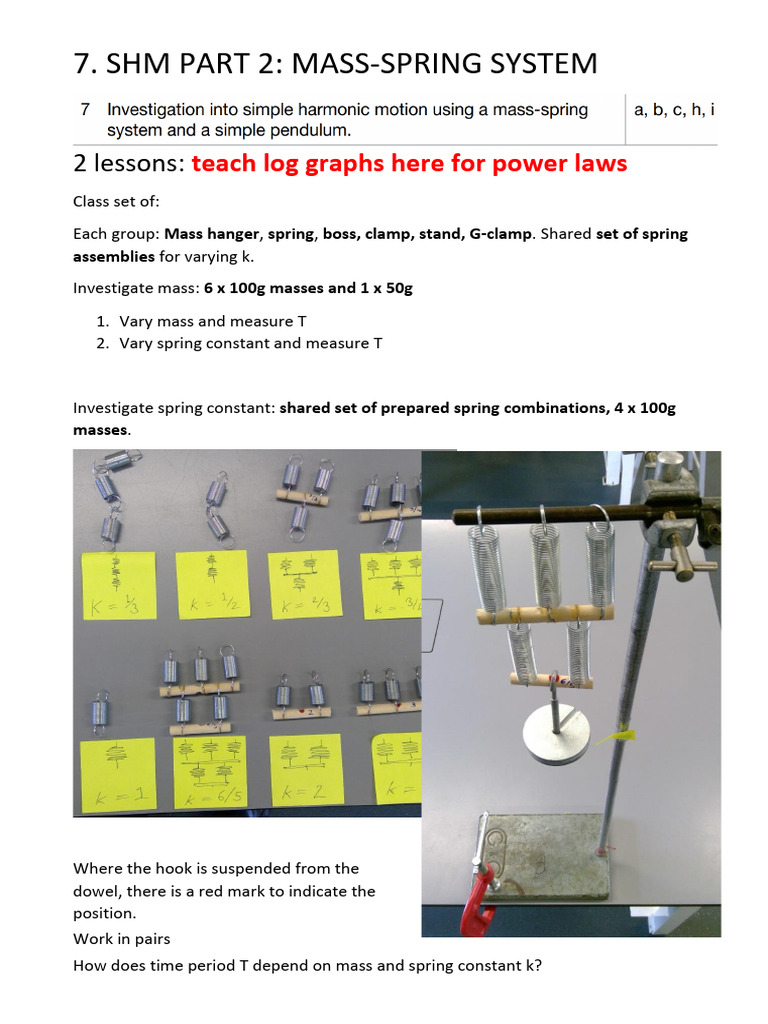 07 RP 7 SHM Part 2 Mass Spring 1 | PDF