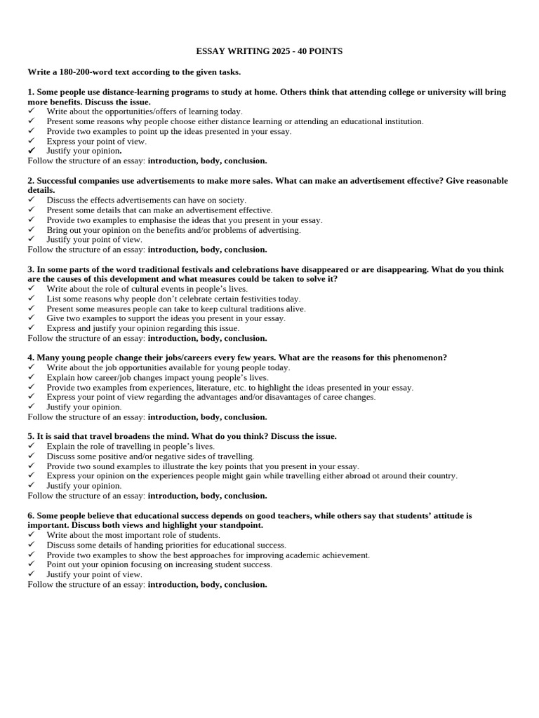 Essay Writing Guide 2025: Key Topics | PDF | Reason | Essays