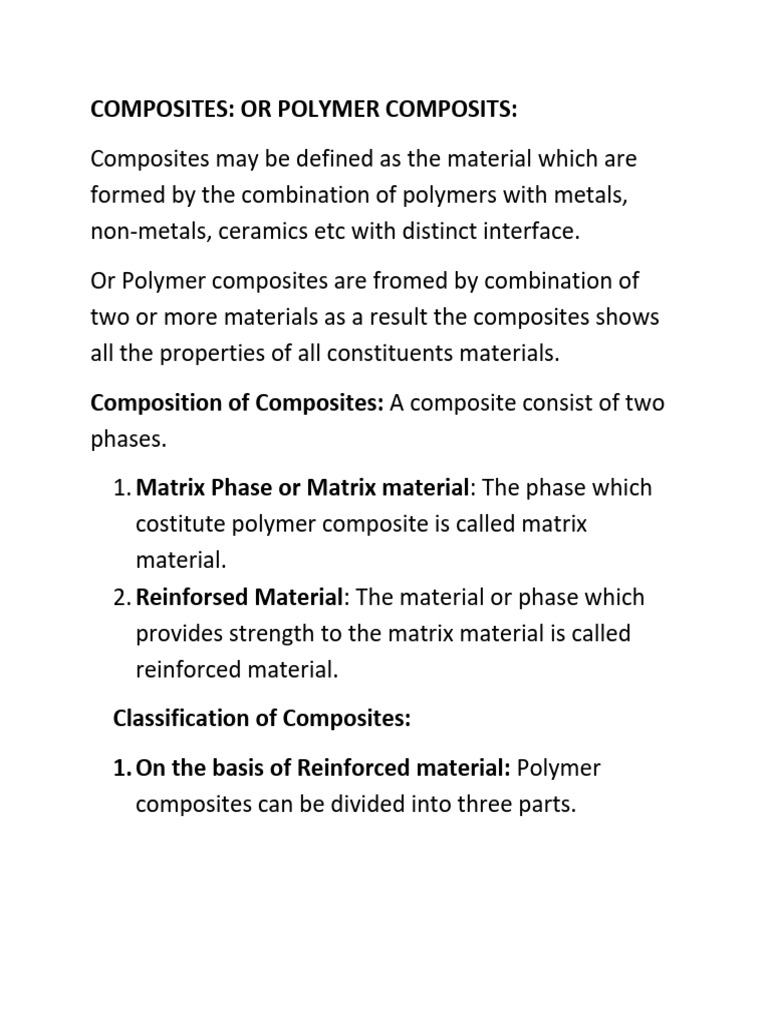 Polymers-2 notes | PDF | Composite Material | Fibers