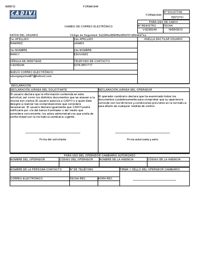 Forma 044 | PDF