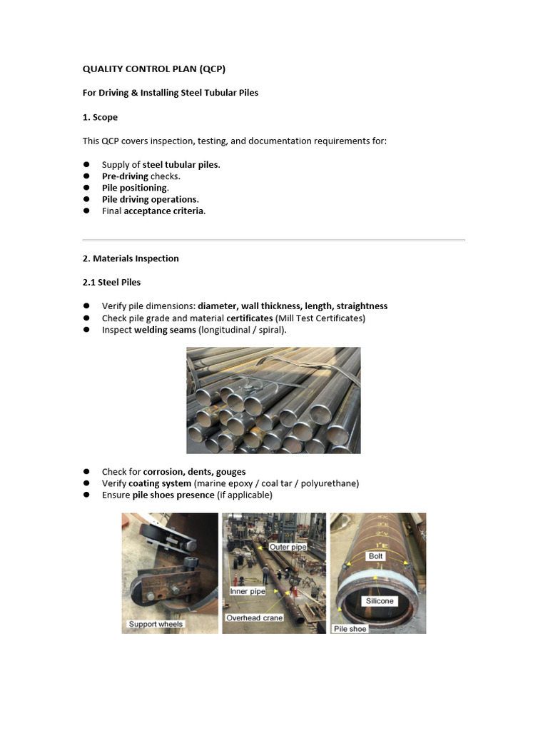 Driving & Installing Steel Tubular Piles | PDF | Welding | Construction