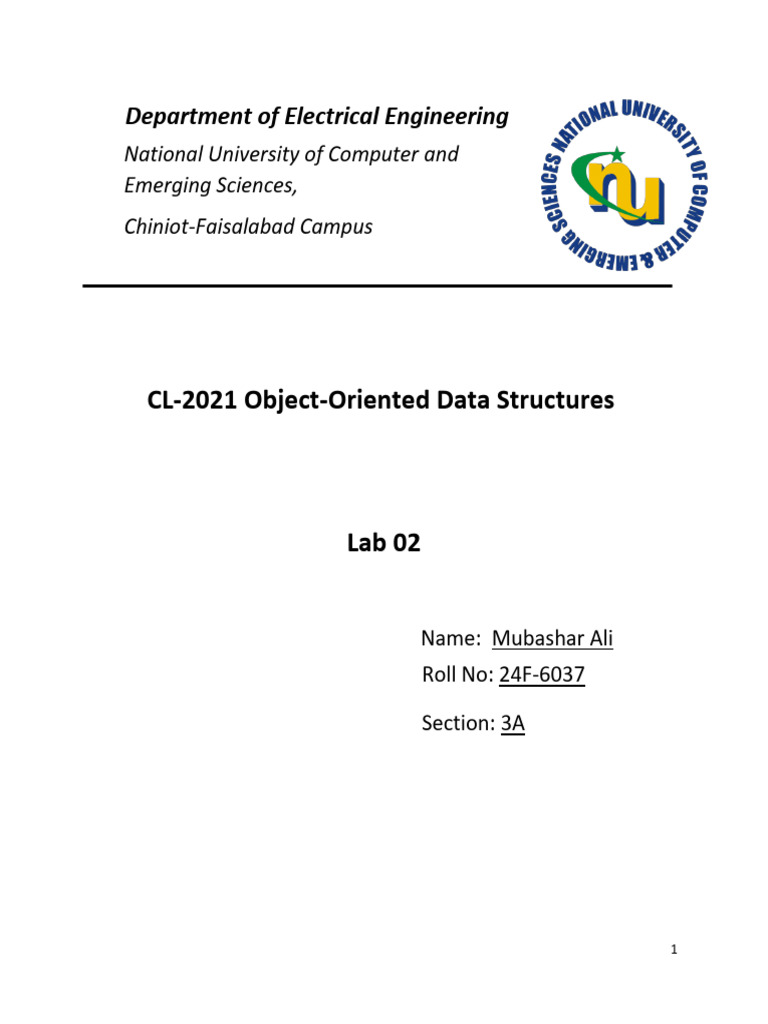 24F 6037 Mubashar Ali Lab 2 | PDF | Method (Computer Programming ...