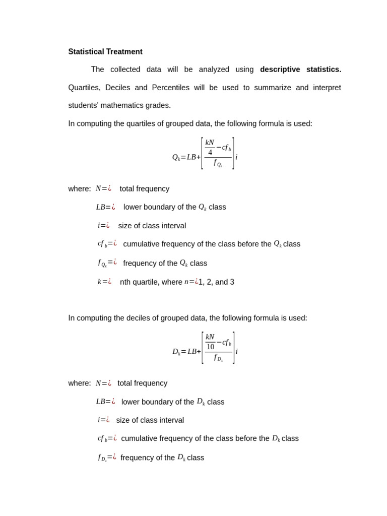 Statistical Treatment | PDF