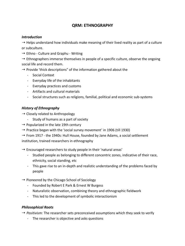 QRM - Ethnography | PDF | Ethnography | Data Analysis
