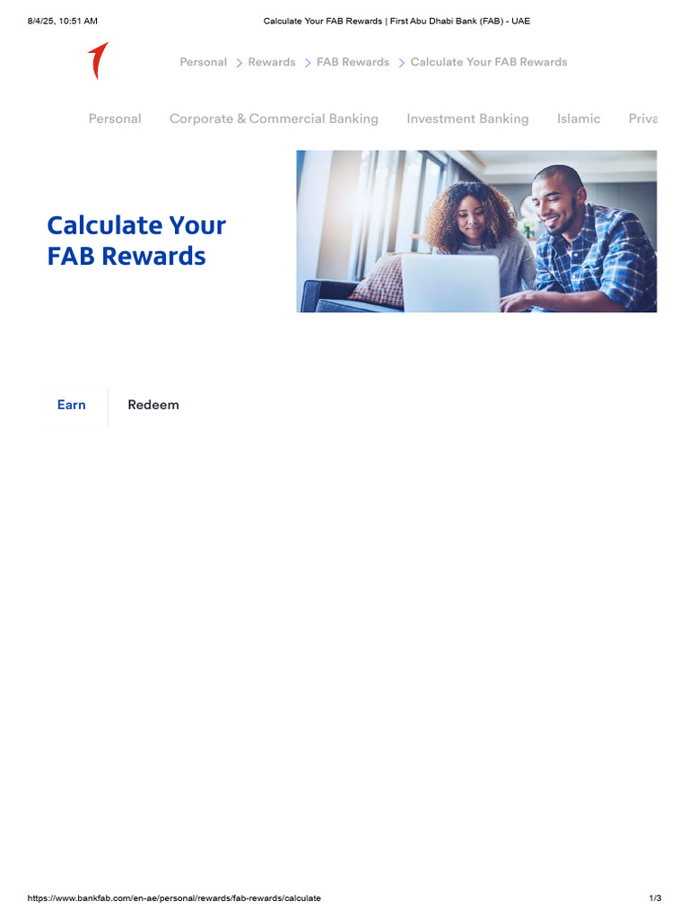 Calculate Your FAB Rewards Online | PDF | United Arab Emirates | Banks