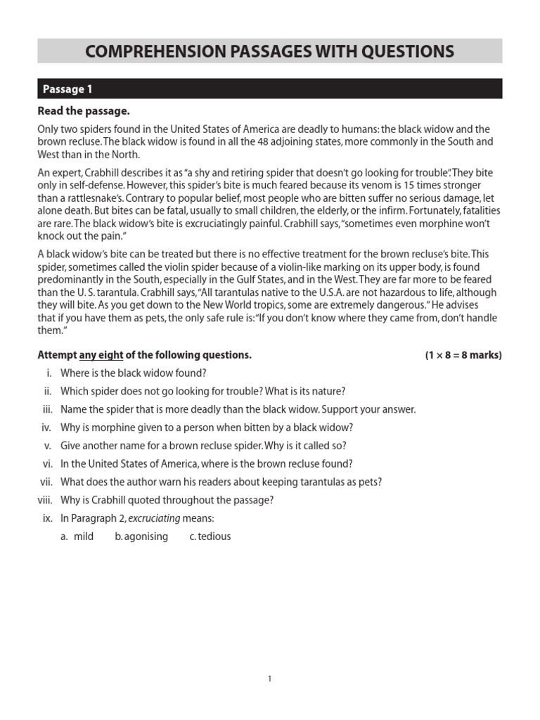 B 8 Comprehension Passages With Questions | PDF | Galileo Galilei ...
