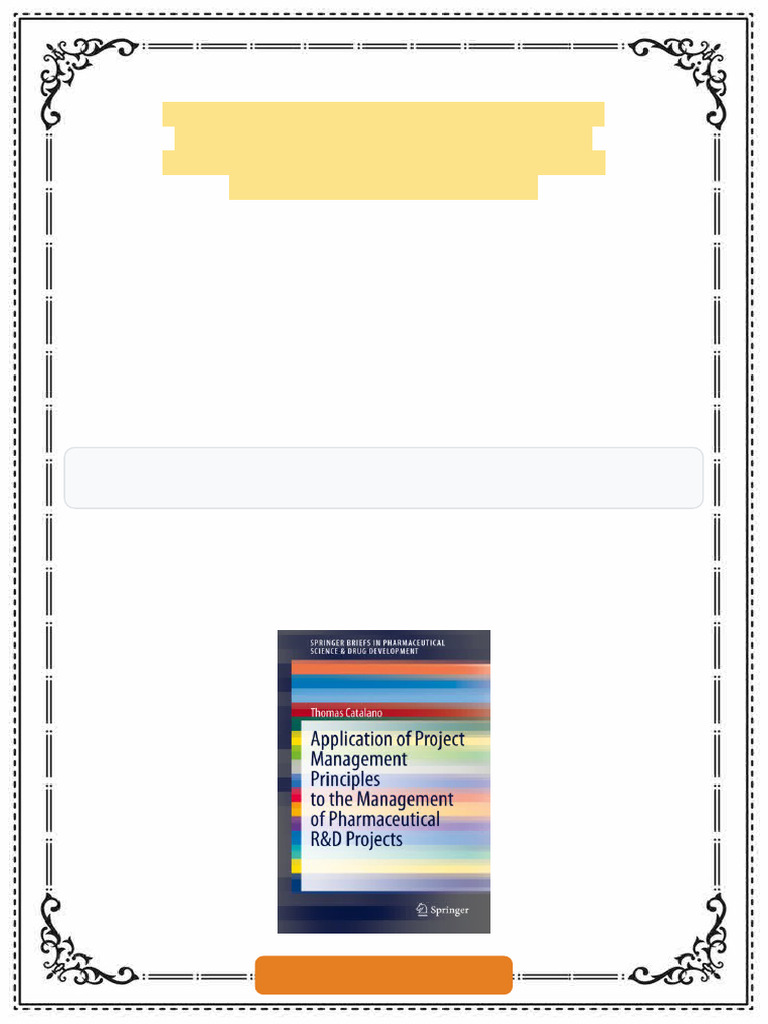 Application of Project Management Principles to the Management of Pharmaceutical R D Projects ...