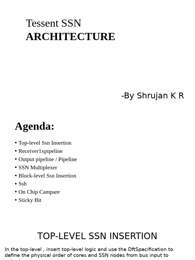 Tessent SSN Architecture Overview | PDF | Computer Architecture ...