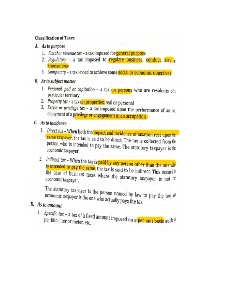 Classification and Limitations of Taxes | PDF
