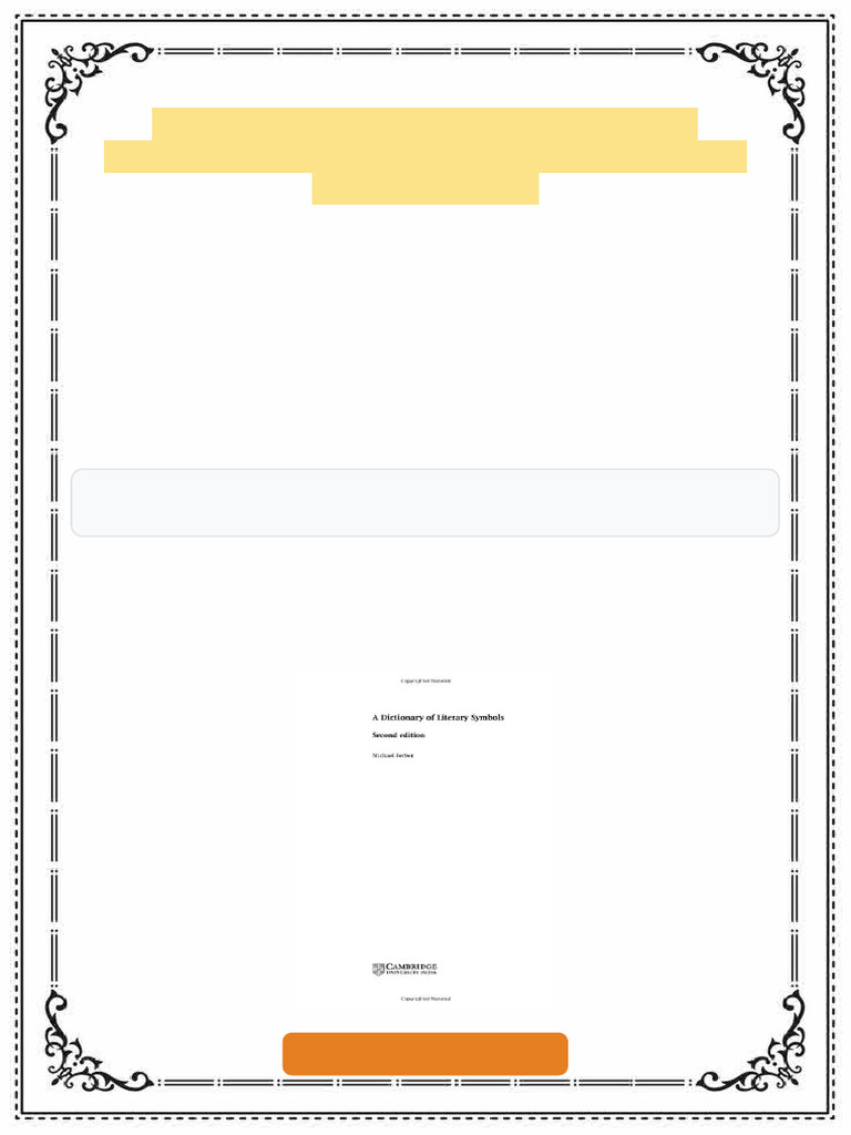A Dictionary of Literary Symbols 2nd Edition Michael Ferber ebook ...