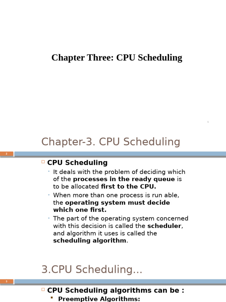 Chapter 3 Cpu Scheduling | PDF | Scheduling (Computing) | Computing