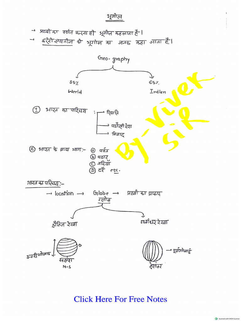 Geography Handwritten Notes (Hindi) | PDF