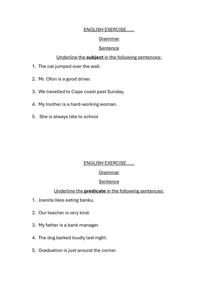 English Exercise | PDF