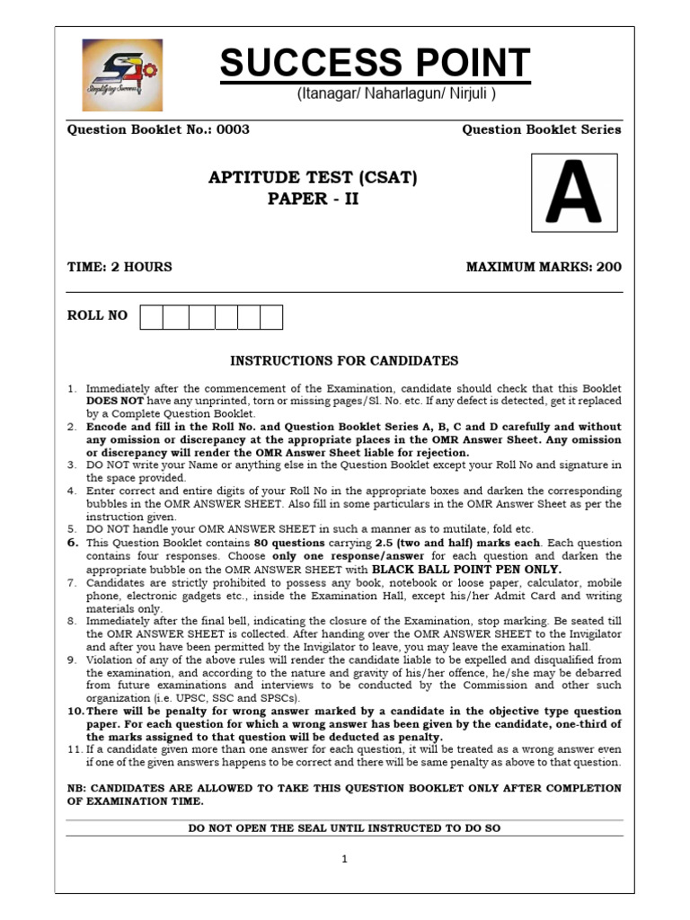 Answer Key - CSAT Final Test (24 November) - 241204 - 172530 | PDF ...