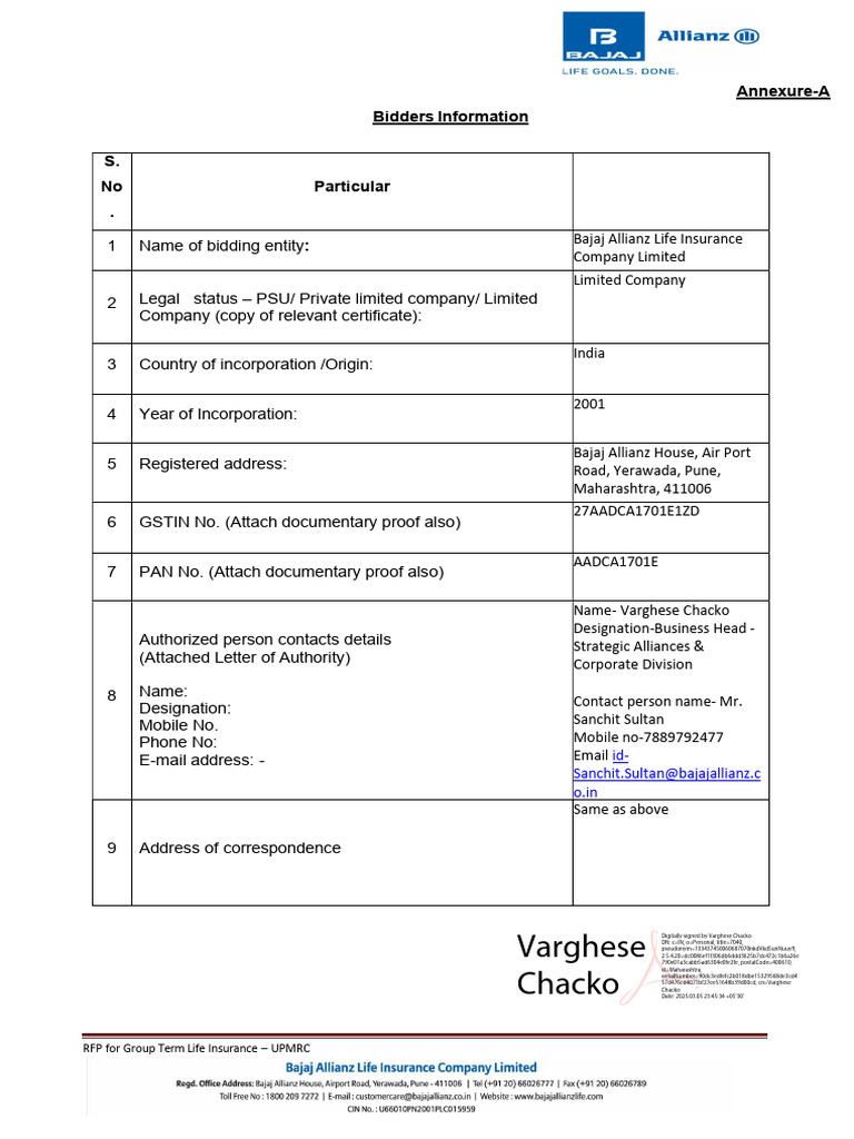 RFP for Group Term Life Insurance | PDF | Insurance | Bankruptcy