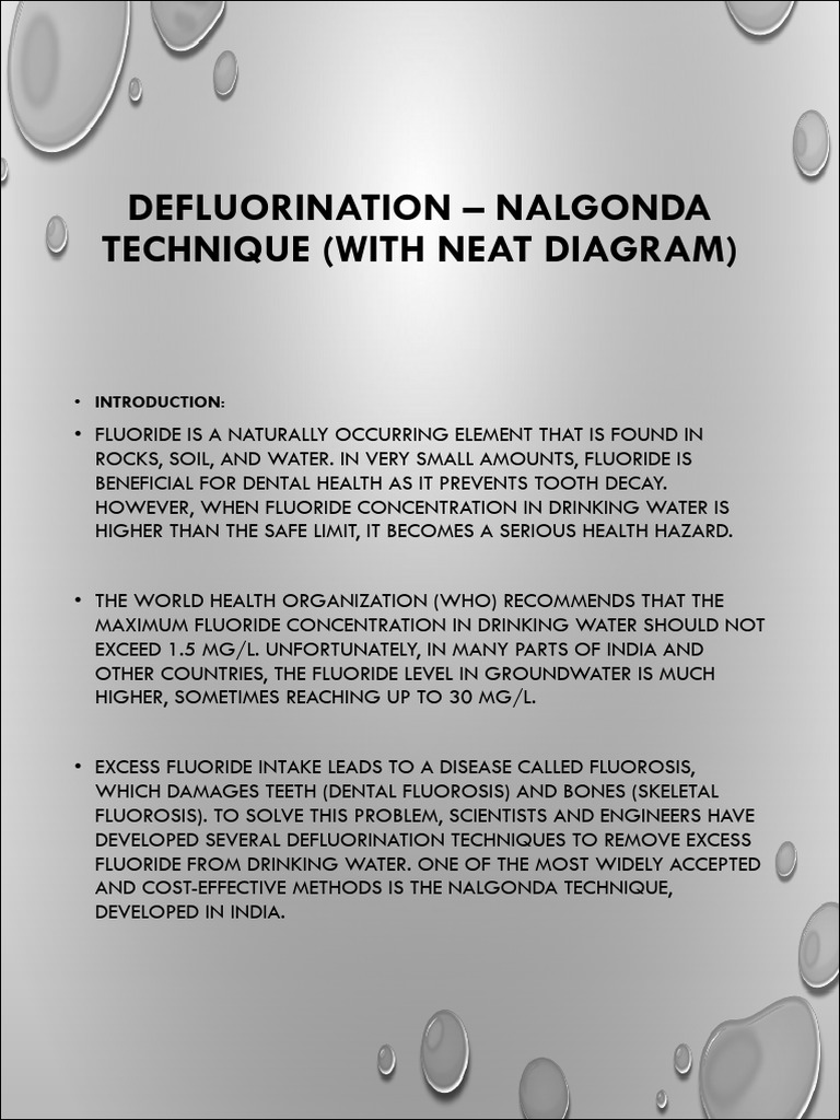 Nalgonda Technique for Fluoride Removal | PDF | Water Purification ...