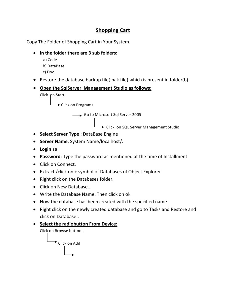 Setting Up Shopping Cart Database | PDF