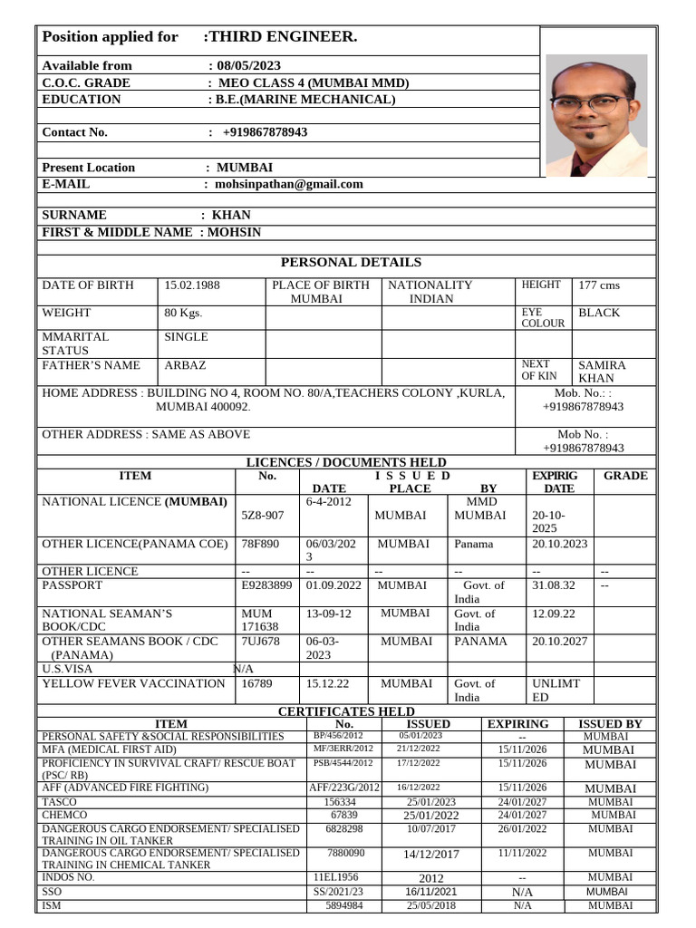 MOHSIN PATHAN | PDF | Ships | Water Transport