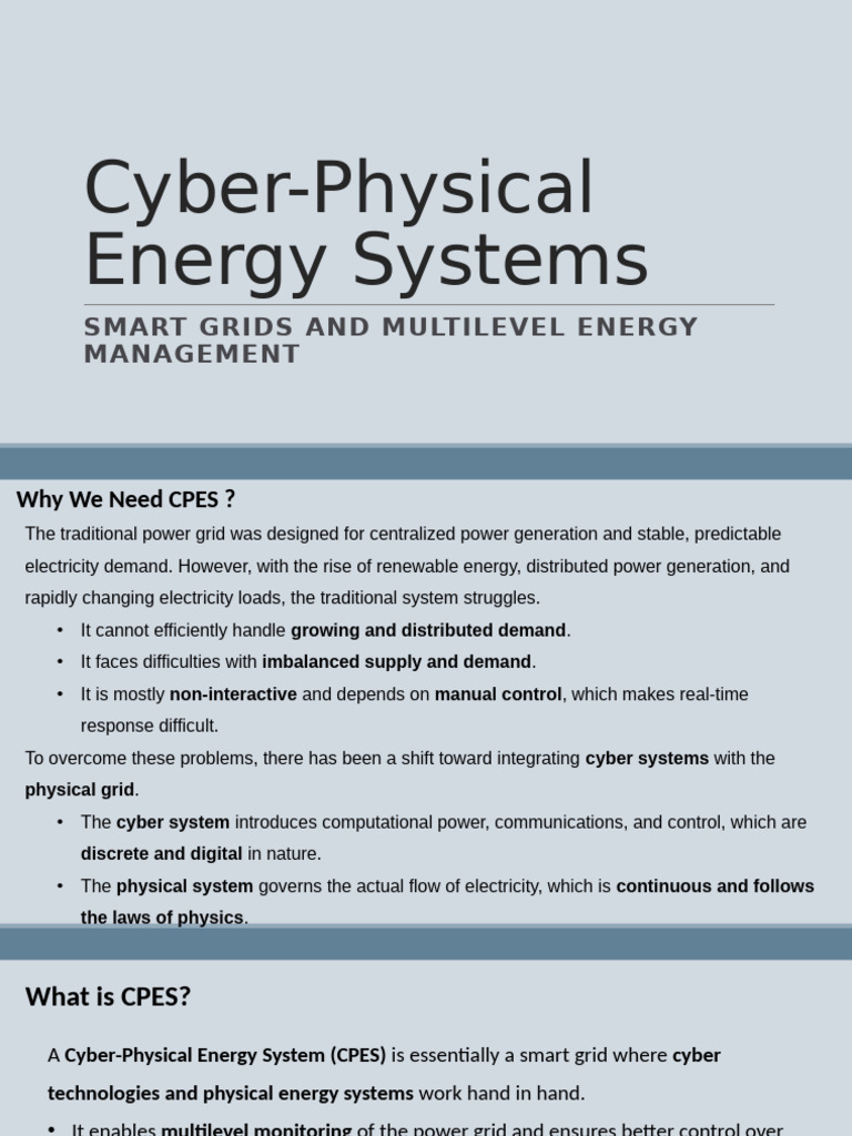 Cyber-Physical Energy Systems Overview | PDF | Smart Grid | Distributed ...
