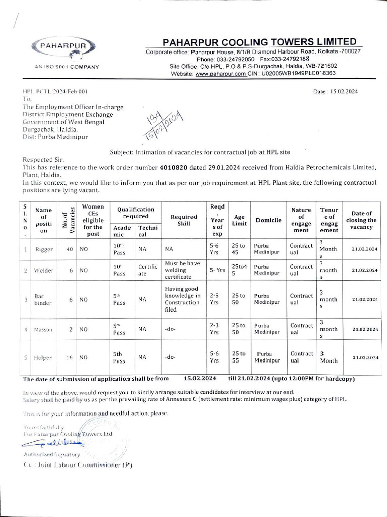 HPL PCTL 2024 Feb 001 Resume | PDF | Economies | Industrial Relations