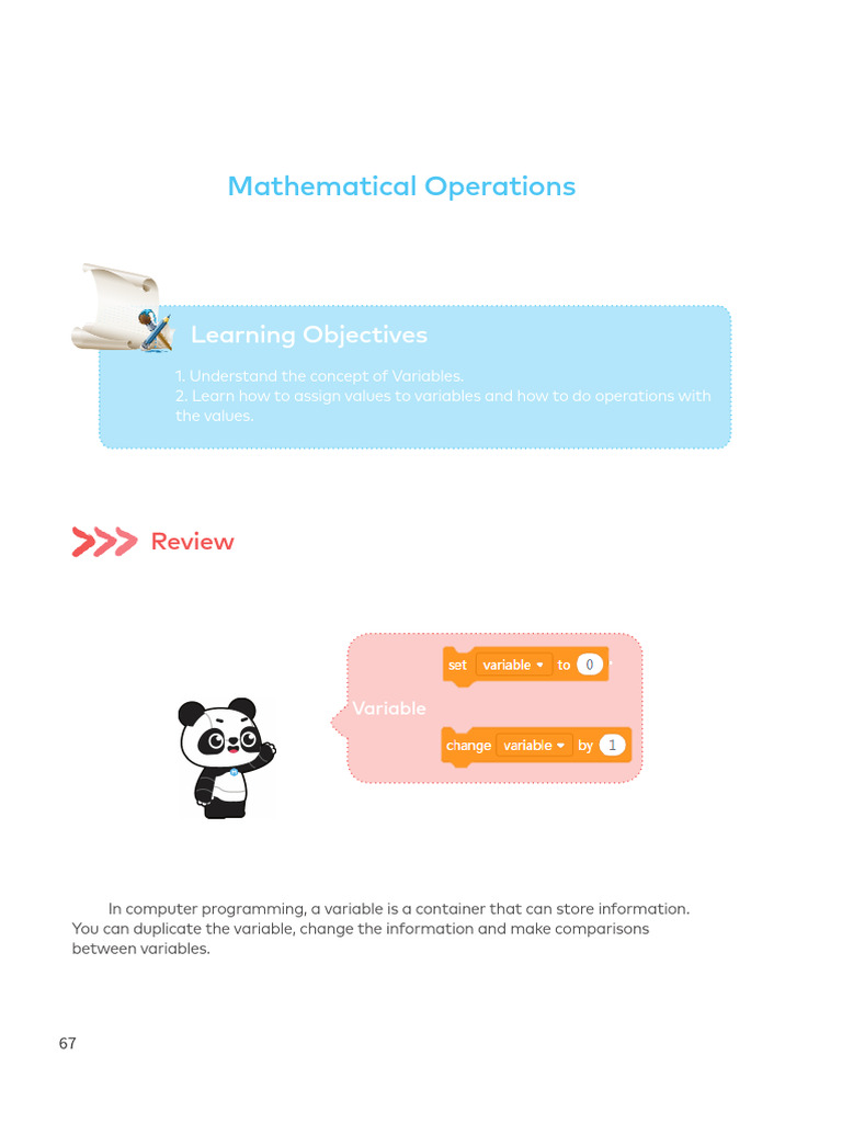 Variables and Math Operations Guide | PDF | Numbers | Variable ...
