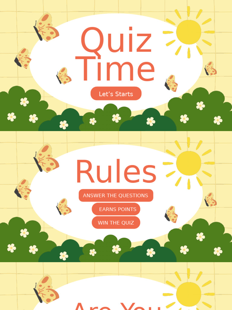 Green and Yellow Cute Illustrative Quiz Presentation | PDF