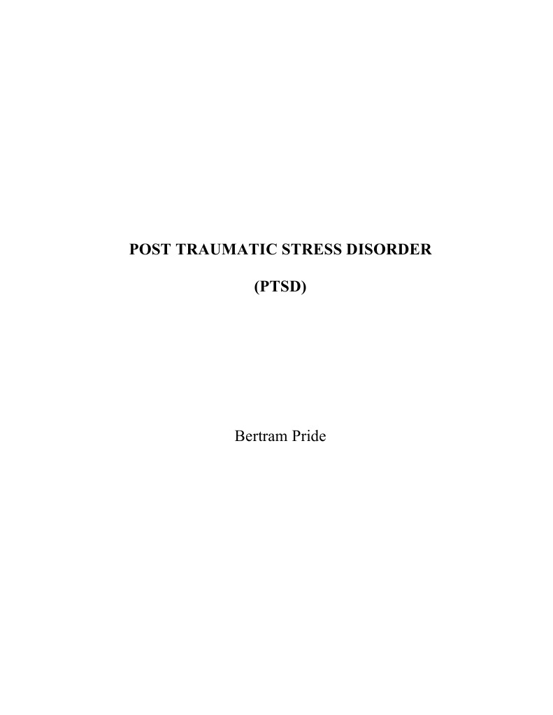 Post Traumatic Stress Disorder (PTSD) : Bertram Pride | PDF ...