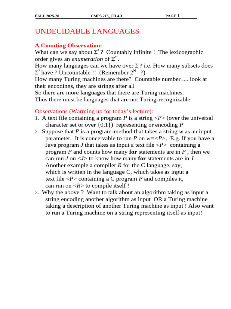 Understanding Undecidable Languages and the Halting Problem | PDF ...
