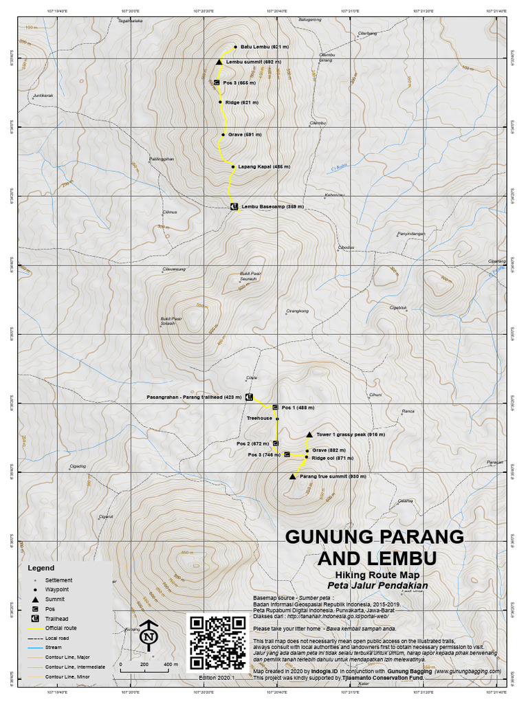 Peta Jalur Pendakian Gunung Parang | PDF