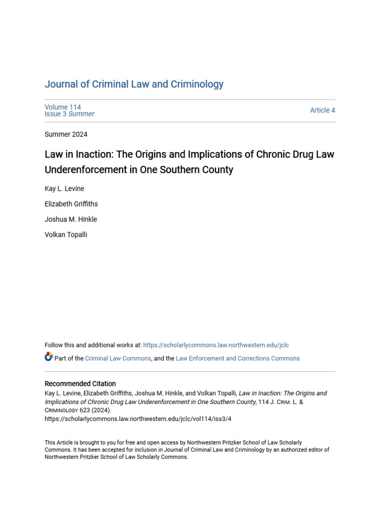Chronic Drug Law Underenforcement Analysis | PDF | Prosecutor | Crimes