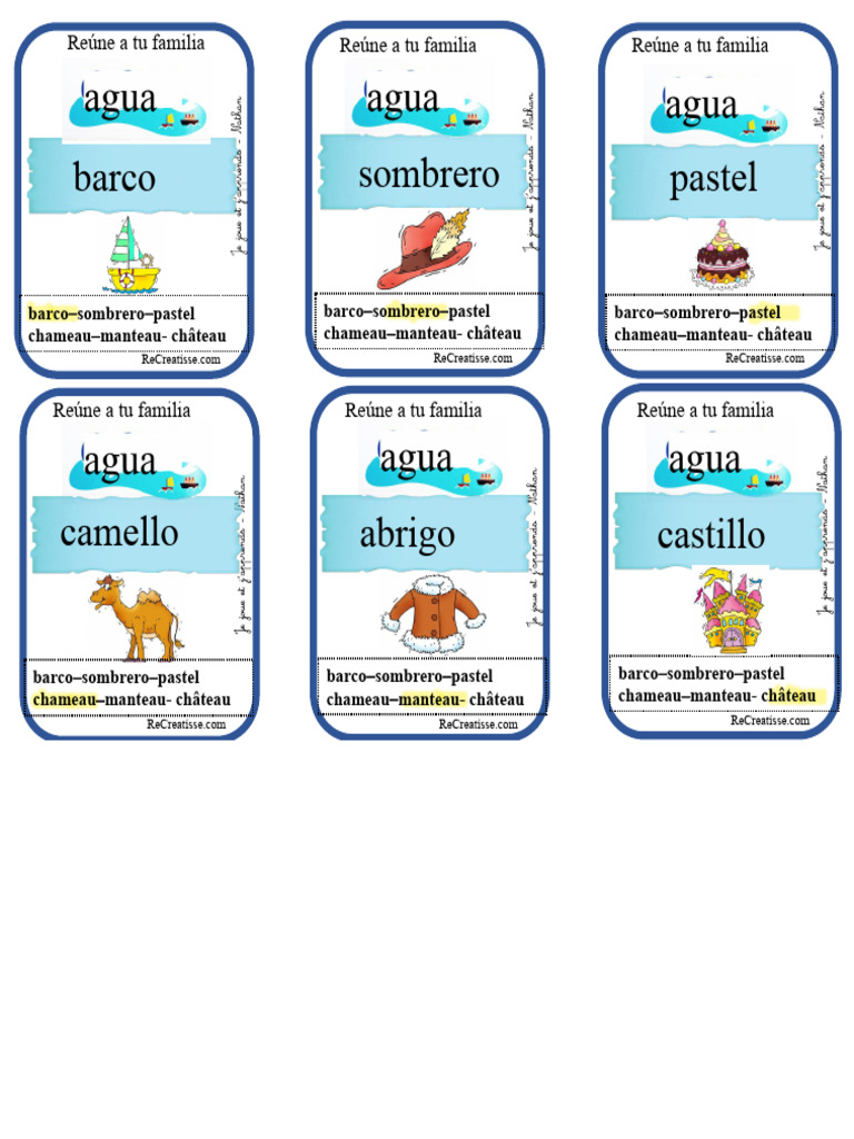 Juego de Las 7 Familias 3 - Sonidos Complejos Eau Ien Ain Ein Ion Oin ...