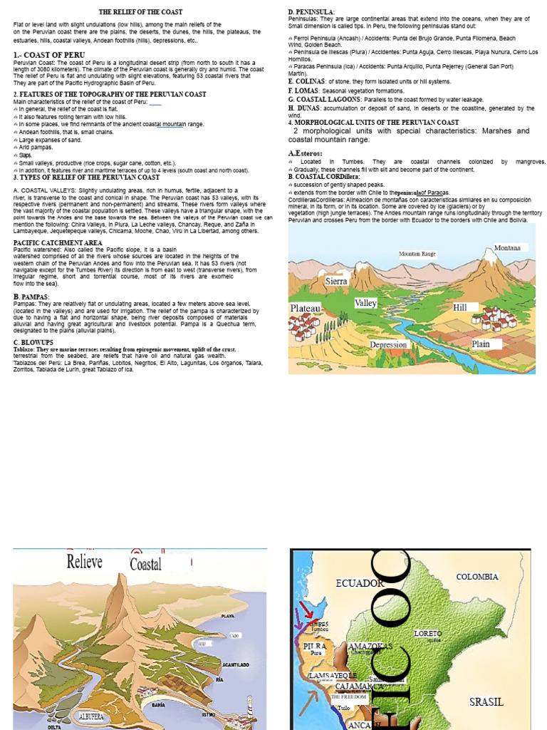 Topography and Relief of the Peruvian Coast | PDF | Peru | Coast