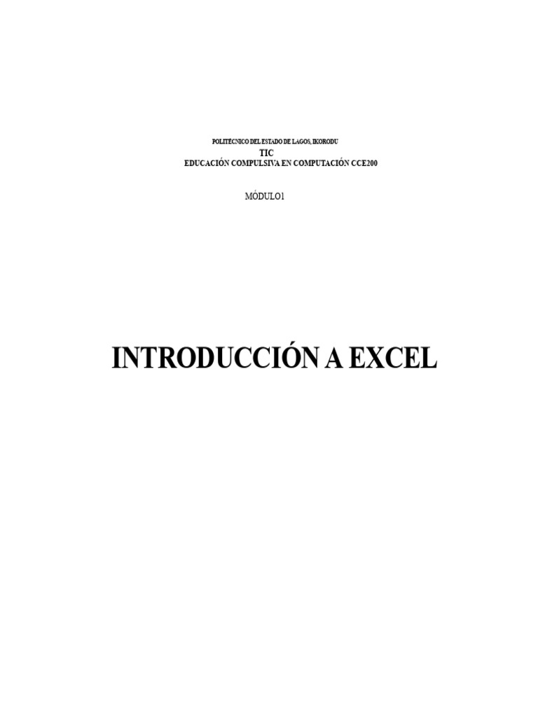 CCE 200 Módulo 1 | PDF | Hoja de cálculo | Microsoft Excel