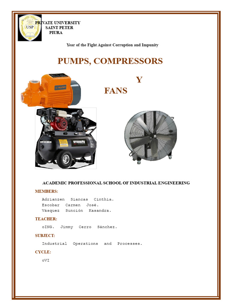 Pumps, Compressors, and Fans Overview | PDF | Pump | Turbine